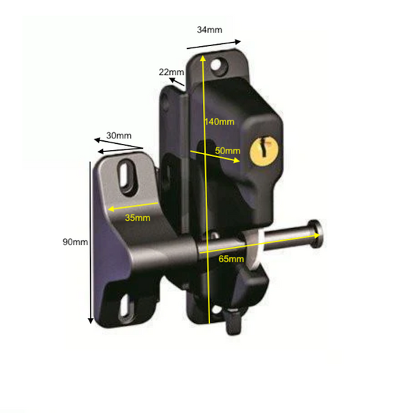 Gravity Gate Latch With Key Lock (Black or White) – Deck Supermarket